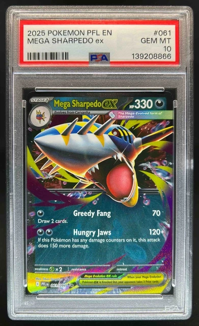 2025 POKEMON PHANTASMAL Flames Mega Sharpedo ex Double Rare #061/094 ...