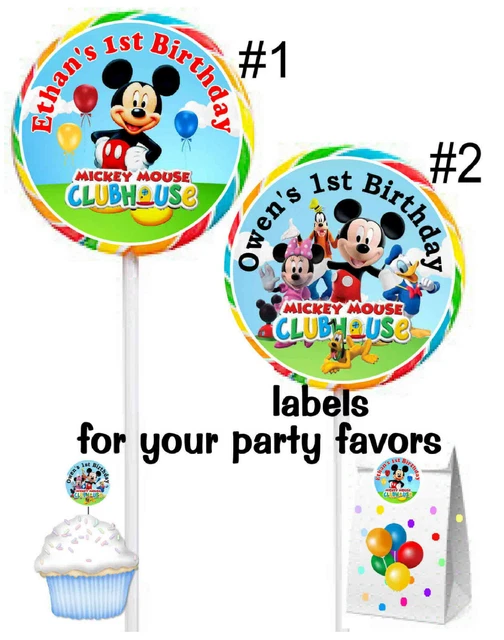 MICKEY MOUSE CLUBHOUSE Birthday Party Favors Stickers Labels For Your ...