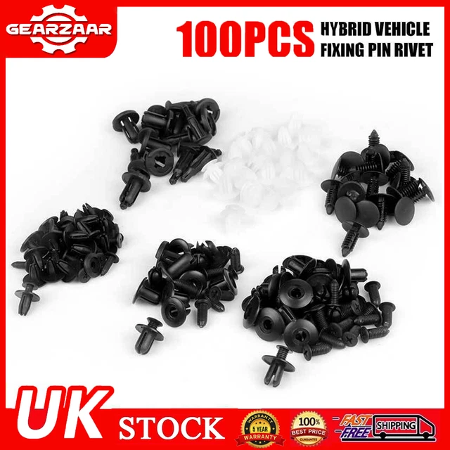 100X CAR TRIM Clips Body Fastener Push Rivets Retainer Bumper Door ...