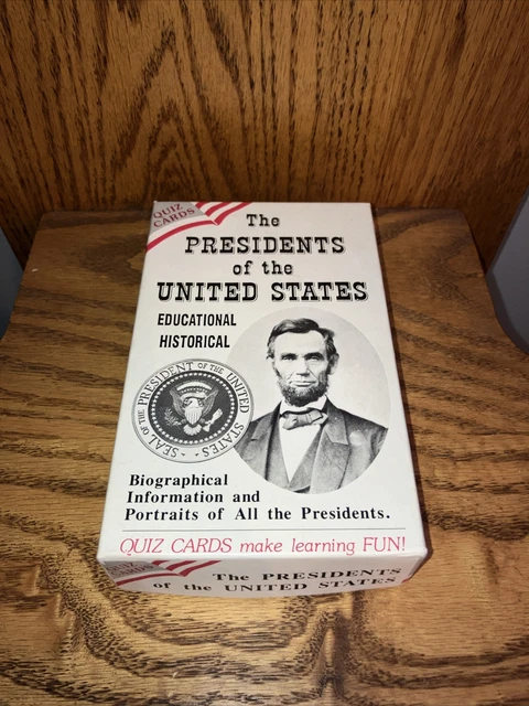 THE PRESIDENTS OF the United States Flash Cards Quiz 1986c Washington ...