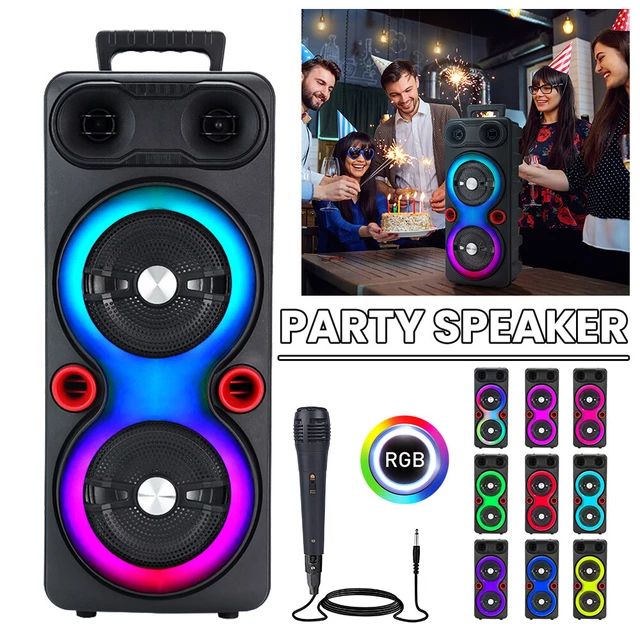 8.5& BLUETOOTH PARTY Speaker Heavy Bass Subwoofer Party RGB Karaoke Speakers Mic £42.99 ...