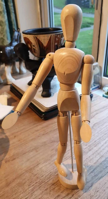 ARTICULATED/ADJUSTABLE ANATOMICAL WOODEN Artist Mannequin Model 12in ...