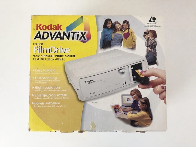 KODAK ADVANTIX FILM Drive FD300 Scanner For APS Film, Windows 95 ...