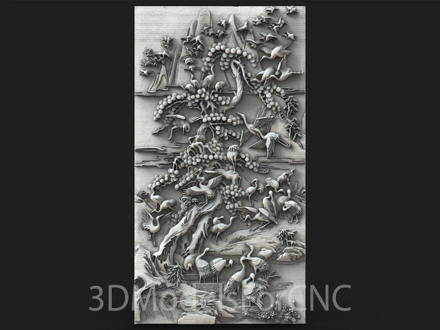 3d Model Stl File For Cnc Router Laser And 3d Printer Herd Of Cranes £2