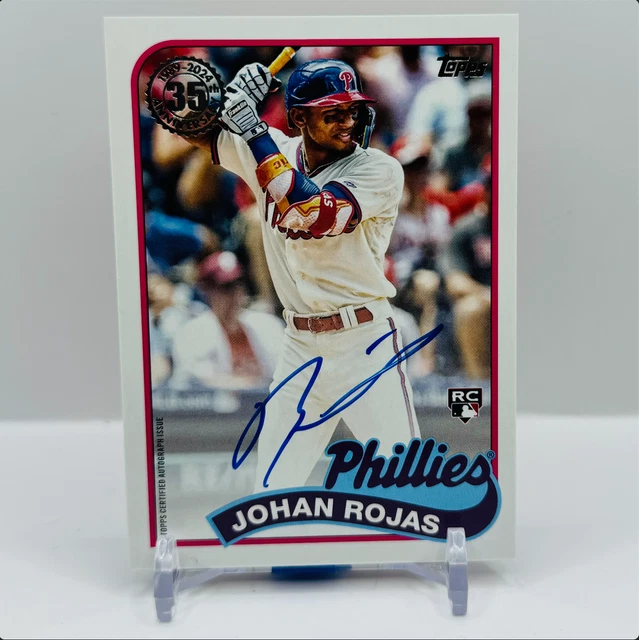 JOHAN ROJAS 2024 TOPPS SERIES 1 1989 TOPPS SUR CARTE RC AUTO #89BA-JRO ...