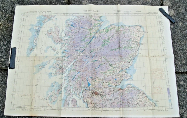 RAF WW2 MAP Ordnance Survey Aeronautical Aircraft Air Force Original Highlands £59.90 - PicClick UK