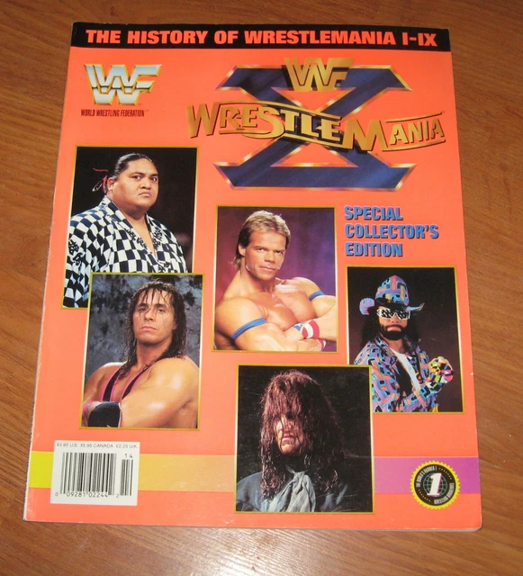HISTORY OF WRESTLE Mania I - IX WWF Wrestling magazine BRET HART The ...