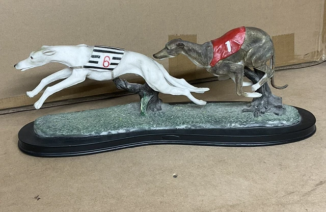 THE JULIANA COLLECTION Large 2 Greyhound chasing figurine VGC - Free Uk ...