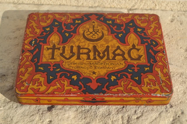 ANCIENNE BOITE MÉTAL 50 Orange Cigarettes TURMAC Turkish Macedonian ...