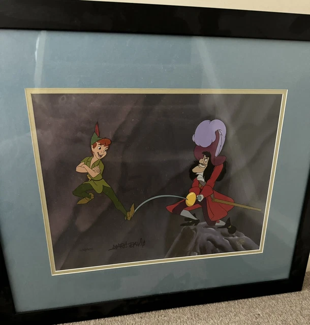 DISNEY CEL PETER Pan Captain Hook Skull Island Rare animation art cell ...