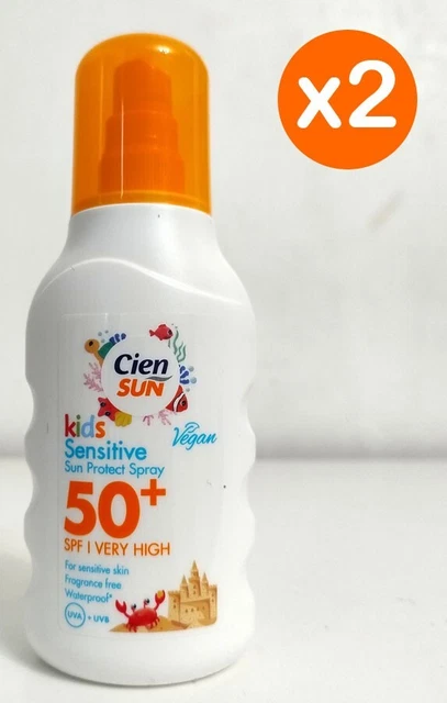 2 X CIEN Sun - Kids Sun Protect Spray Sensitive SPF 50+ Very High 200ml ...