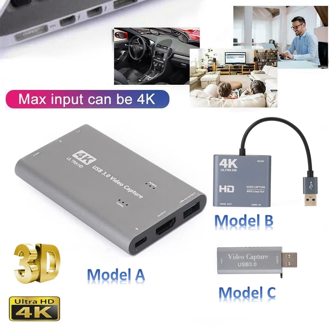 4K HD VIDEO Capture Card USB3 Game Recorder Capture Card Loop-Out Plug ...