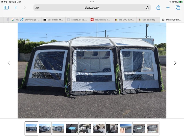 KAMPA RALLY AIR Plus 390 LH Pro Caravan Awning £250.00 - PicClick UK