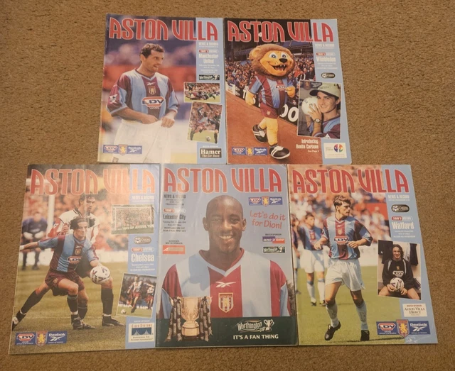 ASTON VILLA HOME Programmes (Qty 5) 1999/00 Season in good condition £5 ...