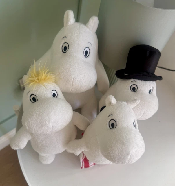 4 X MOOMIN Plush Teddy Bear Figures - Mamma, Papa, Snorkmaiden ...