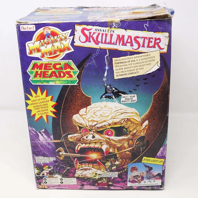 VINTAGE 1994 BLUEBIRD Mighty Max Mega Heads Assaults Skullmaster ...