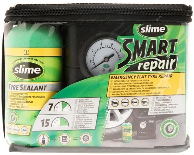 SLIME SMART EMERGENCY Flat Tyre Puncture Repair Air Compressor ...
