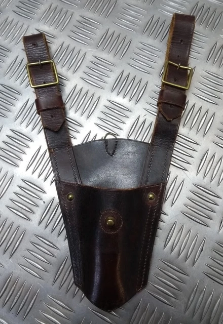 CAVALRY SWORD FROG Genuine British Military Issue Brown Leather & Brass ...