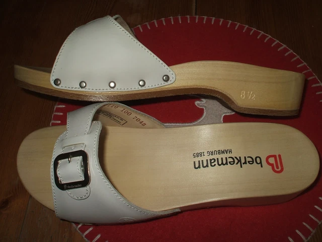 BERKEMANN HOLZ KLEPPER Zoccoli Holz Pantoletten Sandaletten Clogs Mules ...