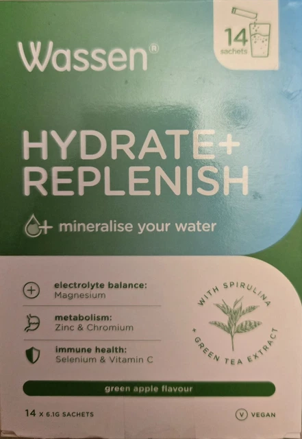 WASSEN HYDRATE + Replenish Mineral Sachet Green Apple £18.92 - PicClick UK