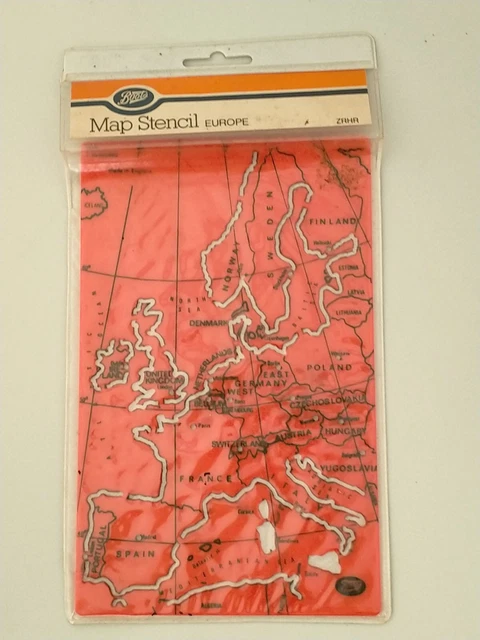 VINTAGE EARLY 1980'S Map Stencil of Europe from Boots £5.00 - PicClick UK