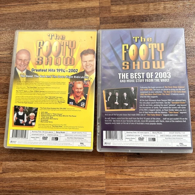 NRL FOOTY SHOW DVD bundle Greatest Hits, Reg Reagan, The Broncos Year ...