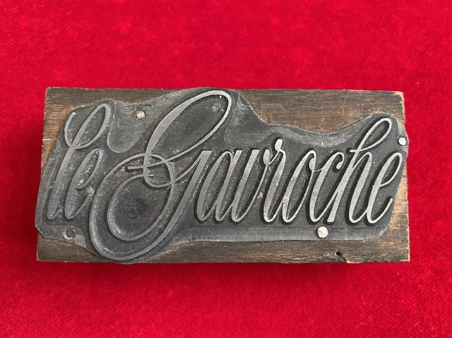 ORIGINAL LE GAVROCHE Restaurant Menu Printing Block 1969 Roux Brothers ...
