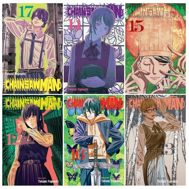 CHAINSAW MAN 6 Books Collection Set by Tatsuki Fujimoto (Volumes 12-17) £34.99 - PicClick UK