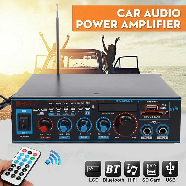 BLACK AMPLIFIER STEREO Amplifier Digital Bluetooth Radio FM Full ...