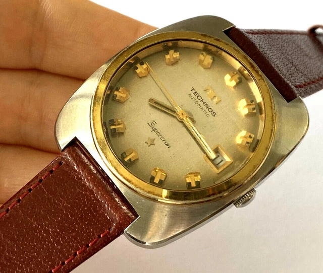 MONTRE POUR HOMME Technos Automatique Supercron 2782 17j Suisse 3397A ...