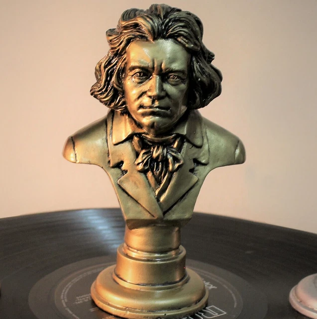 LUDWIG VAN BEETHOVEN golden BUST SCULPTURE CLASSICAL MUSIC PIANO art ...
