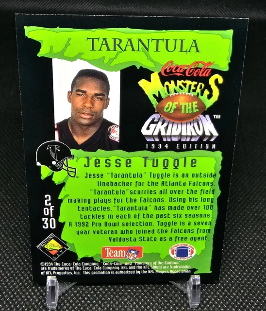 1994 COCA COLA Monsters Of The Gridiron #2 Jesse Tuggle Atlanta Falcons ...
