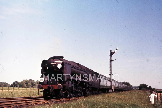 ORIGINAL 35MM RAILWAY Slide 34108 Wincanton @ Winchester Jct 1-1966 EUR ...