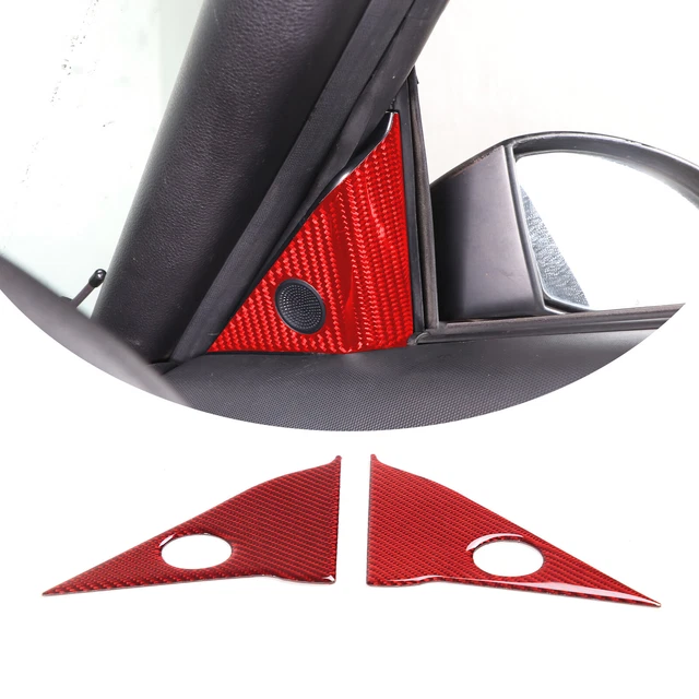 RED CARBON FIBER Interior A-pillar Horn Panel Sticker For 2003-2006 ...