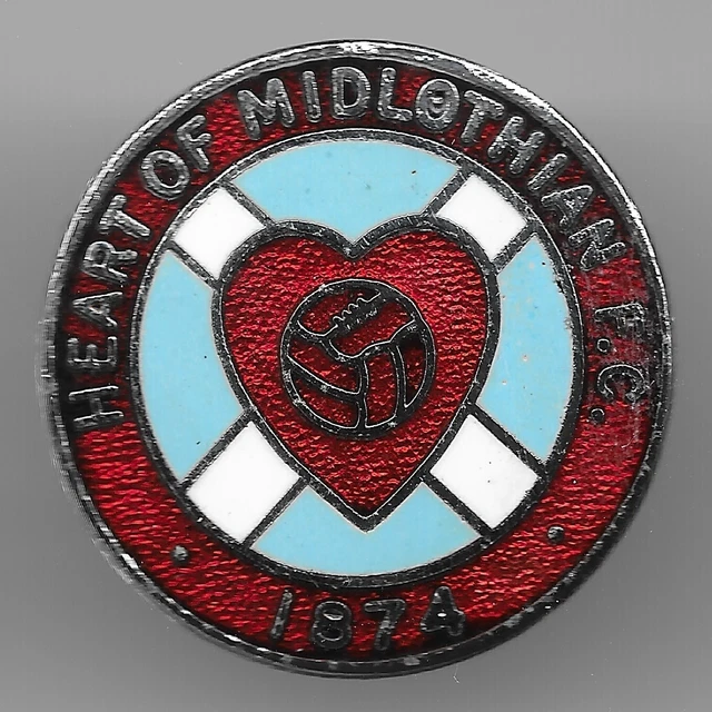 VINTAGE HEART OF Midlothian FC Hearts enamel football badge £9.99 ...