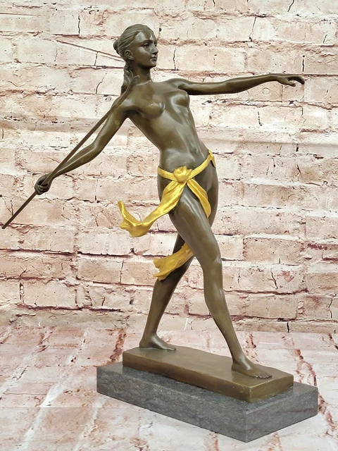 SCULPTURE EN BRONZE Nu De Diane, Déesse De La Chasse, Figurine En Fonte À Vendre EUR 310,70 ...