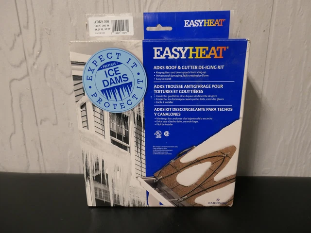 EASY HEAT ROOF & Gutter De-Icing Kit Model ADKS-300 120V 300W NEW 60FT ...