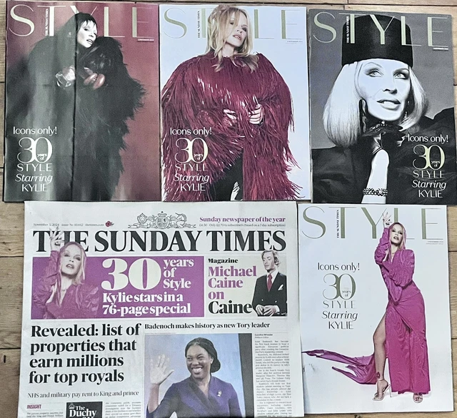 KYLIE MINOGUE-SUNDAY TIMES Style Magazines X 4+Front Page Cover Nov ...