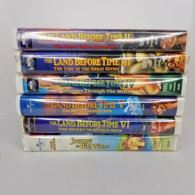 LOT DE 6 films VHS Land Before Time Clamshell dinosaures Big Water ...