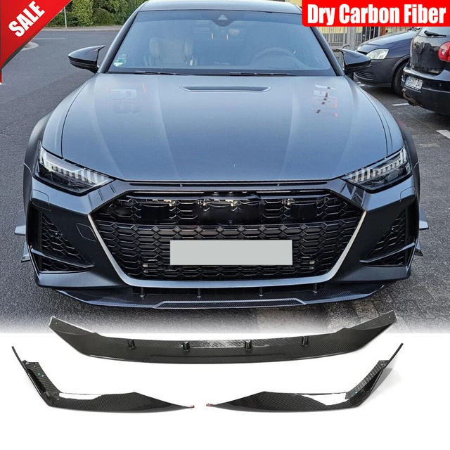 DRY CARBON FIBER Front Bumper Lip Spoiler for Audi RS6 RS7 C8 Avant ...