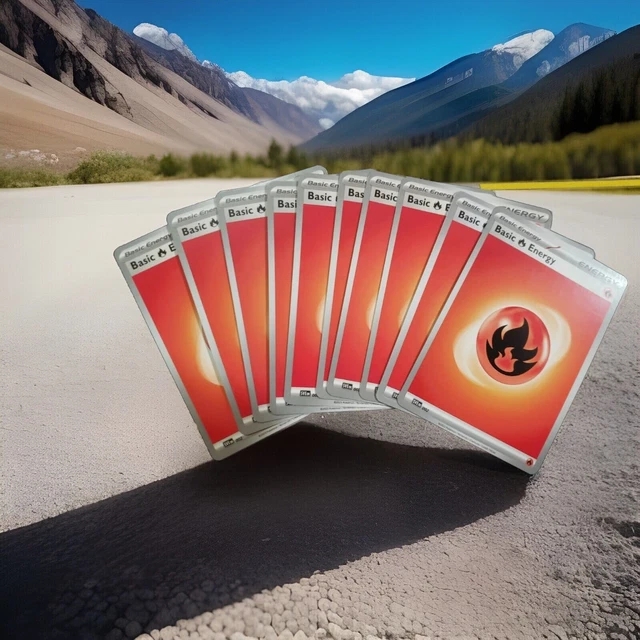 POKÉMON TCG BASIC Fire Energy 2023(Scarlet and Violet 004) 10 Card Play ...
