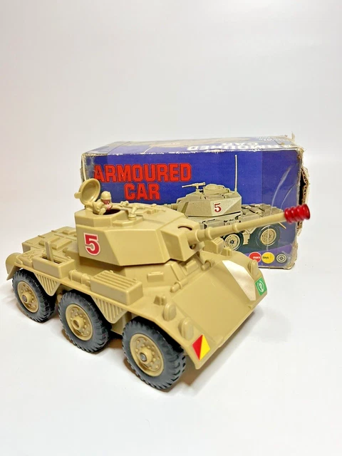 RARE VINTAGE MARX Toys Battery Operated Armoured Car Boxed Tank £25.00 ...