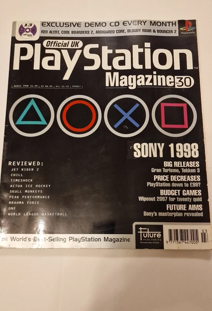 PLAYSTATION MAGAZINE - UK Official Issue 30 - March 1998 without disc £ ...
