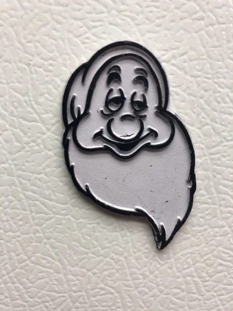 RARE SLEEPY SNOW White Seven Dwarfs Vintage Rubber Fridge Magnet Disney ...