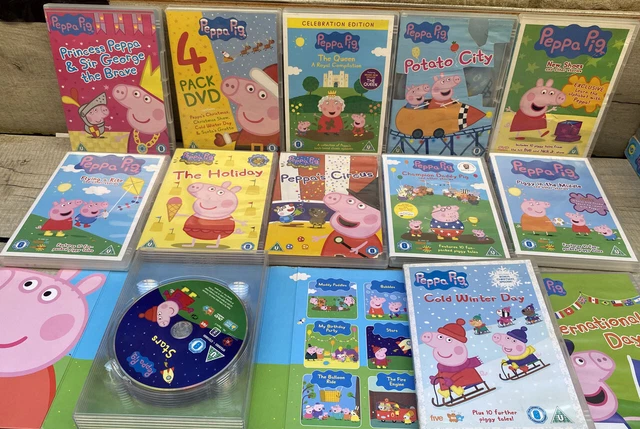 20 PEPPA PIG DVDs Princess Sir George Fire Engine Xmas Stars The Queen ...