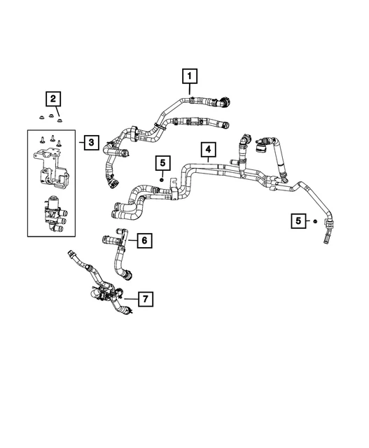 GENUINE MOPAR HEATER Supply And Return Hose And Tube 68416932AB $251.69 ...