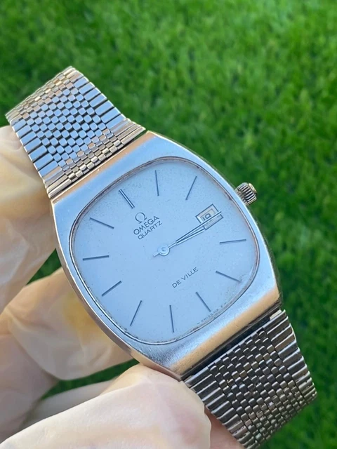 VINTAGE OMEGA DEVILLE Quartz Date Silver Dial Swiss Men's Watch EUR 225 ...