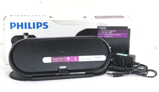 PHILIPS FIDELIO IPOD Speaker Dock 30 Pin AUX Boxed Stereo Portable with ...
