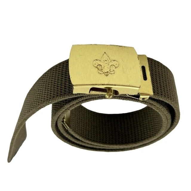 VINTAGE BOY SCOUT Belt Memorabilia Uniform Adjustable Cloth Brass ...