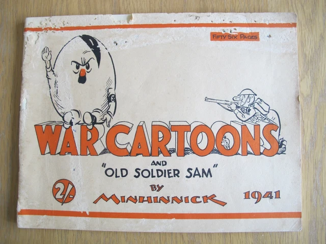 MINHINNICK WW2 WAR Cartoons 1941+16-Old Soldier Sam Cartoons Rare Book ...